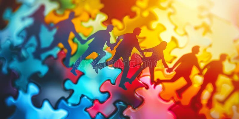 Abstract Teamwork Background with Diverse Team Collaborating on ...