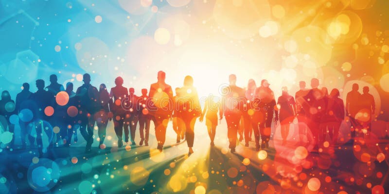 Abstract Teamwork Background with Diverse Team Collaborating on ...