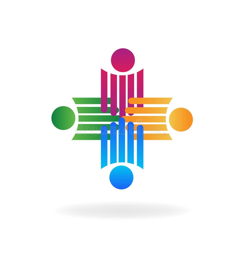 Abstract Teamwork Collaboration People Icon Stock Vector - Illustration ...