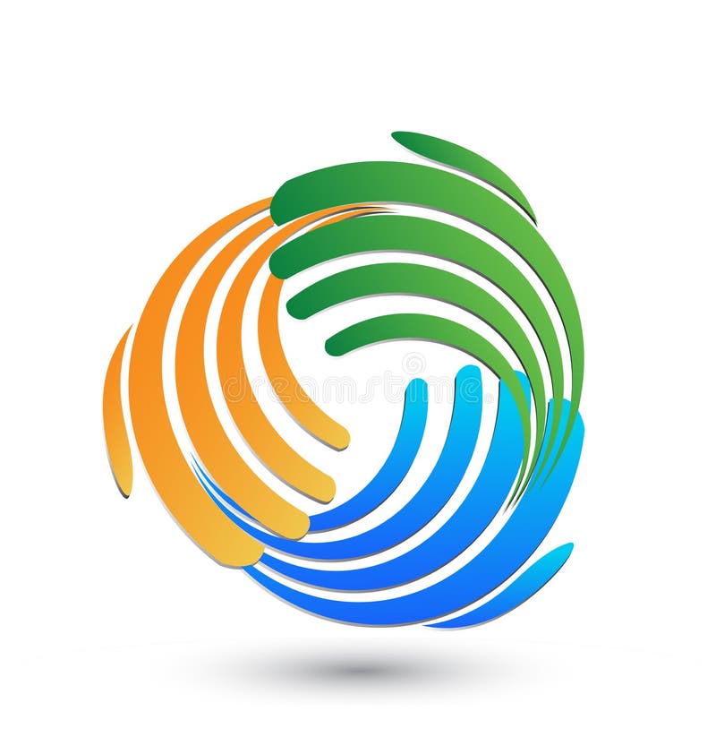 Abstract Teamwork Hands Joining Together, Icon Vector Stock Vector ...