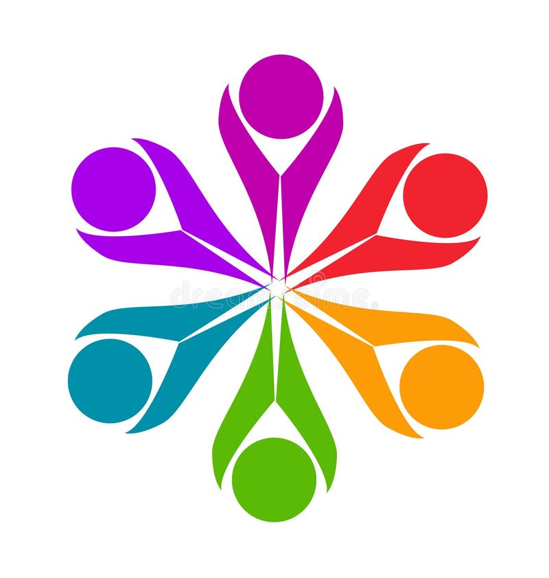 Abstract Teamwork People, Flower Vector Logo Concept Stock Vector ...