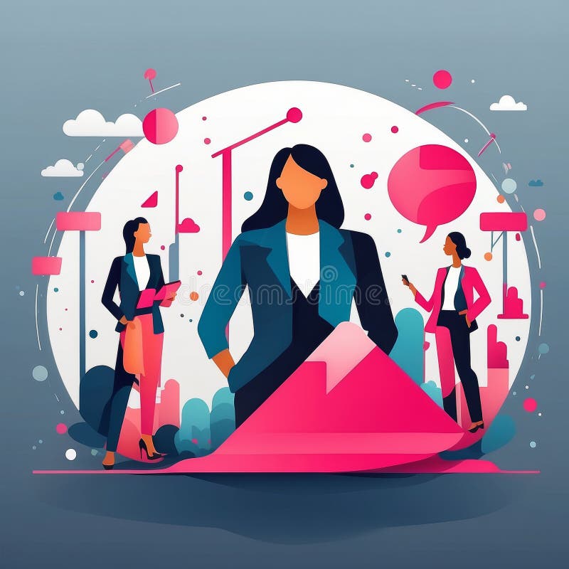 Abstract Teamwork Vector with Simplified Silhouettes and Translucent ...