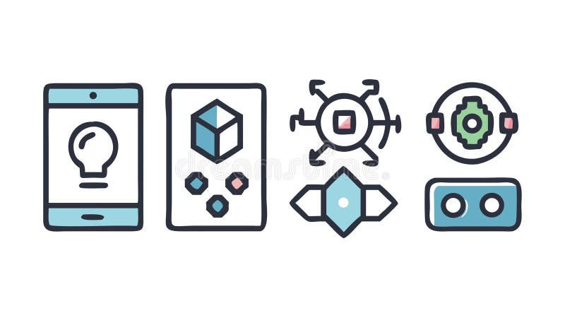 Abstract Tech AI Icons Digital Innovation Concepts, Vector Design Generative AI Stock Vector ...