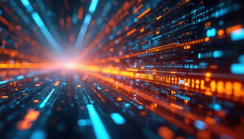 Abstract Tech Backdrop Featuring Dynamic Data Connection Streams Digital Patterns Speed Lines