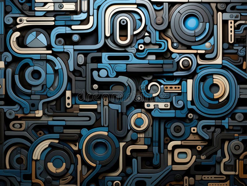Abstract Tech Background, Bold Lines Illustrate Modern Connectivity ...