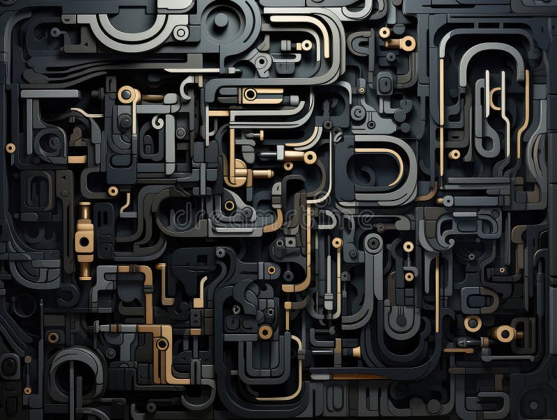 Abstract Tech Background, Bold Lines Illustrate Modern Connectivity ...