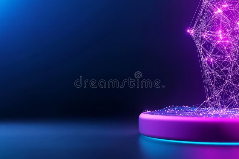 The Abstract Tech Background Consists of Illuminated Fiber Optic ...