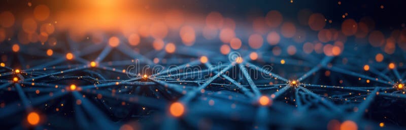 Abstract Tech Background Displays Network Interconnected Glowing ...