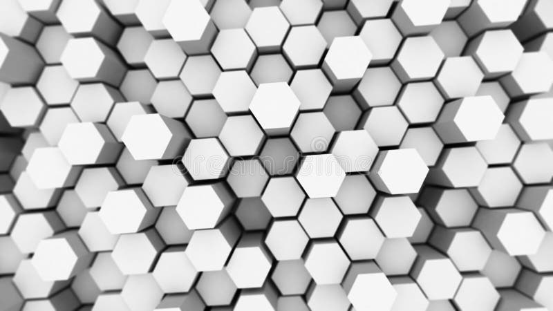 Abstract Tech Background with Many White Hexagons Stock Illustration ...