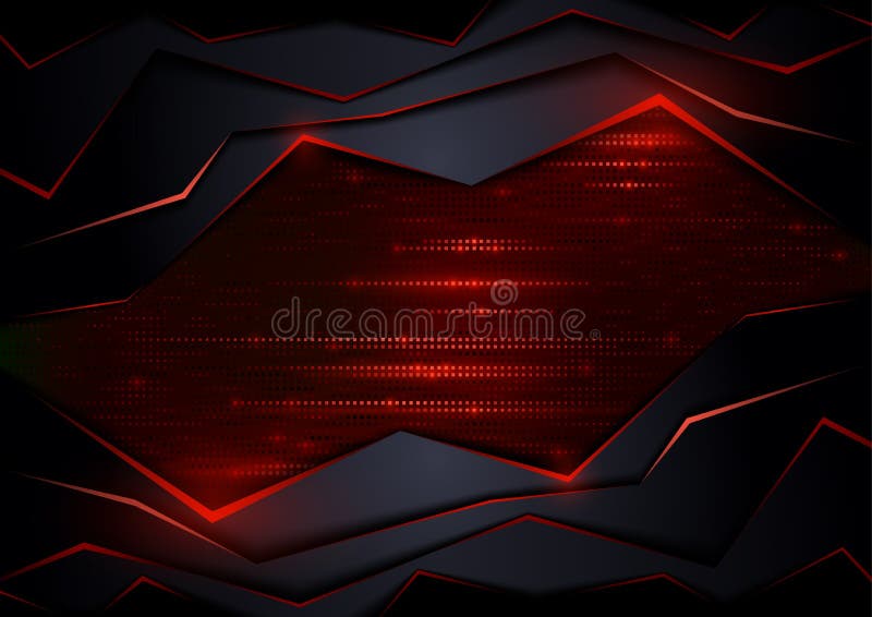 Abstract Tech Background with Red Elements Stock Vector - Illustration ...