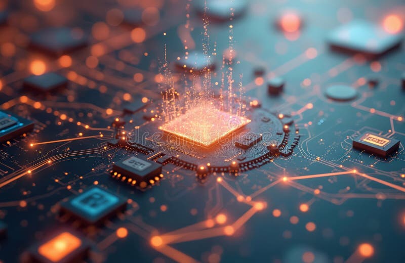 Abstract Tech Background Shows Digital Data Internet Infrastructure ...