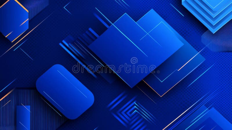 Abstract Tech Banner with a Blue Background and Layers of Transparent ...