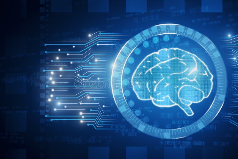 Abstract Tech Brain Background Stock Illustration - Illustration of ...
