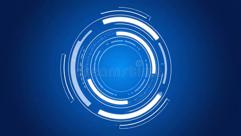 Abstract Tech Circle Animation on Blue Backdrop for Technology Background or Futuristic Designs ...