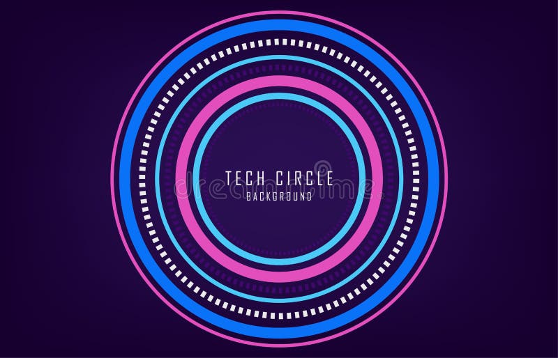 Abstract Tech Circle Design Artwork Decorative Template. Overlapping ...