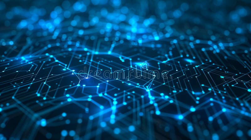 Abstract Tech Circuit Background with Interconnected Lines and Digital ...