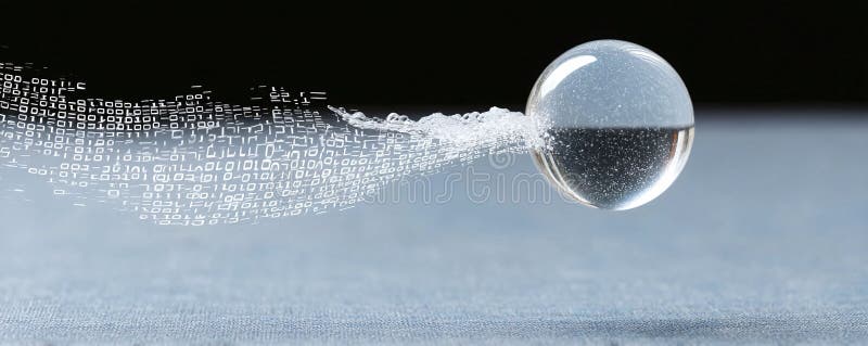Abstract Tech Concept. a Clear Sphere with Binary Code Stream Stock ...