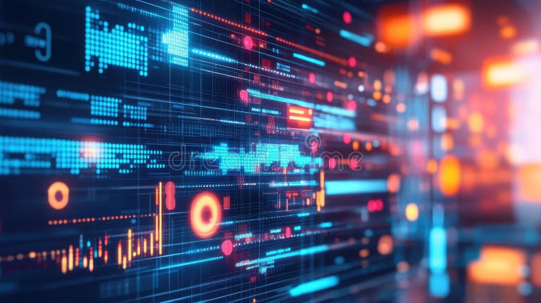 Abstract Tech Data Visualization a Futuristic Display of Digital ...