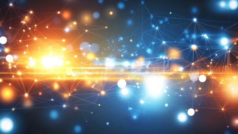 Abstract Tech is Depicted through a Background of Network Connections ...