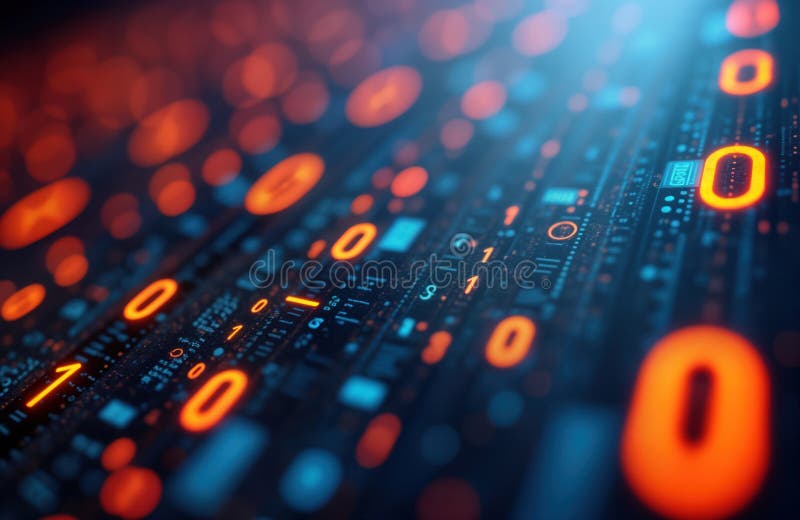 Abstract Tech Design Showing Binary Code Digital Illustration Of Data Structures Abstract Art