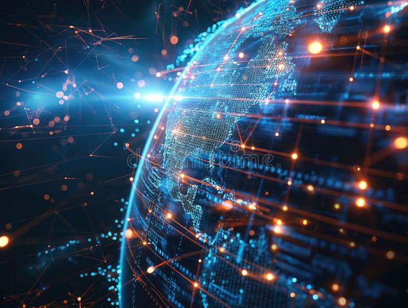 Abstract Tech Earth Globalization Stock Image - Image of light ...