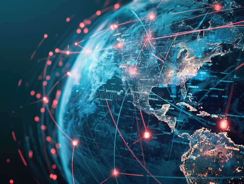 Abstract Tech Earth Globalization Stock Photo - Image of virtual ...