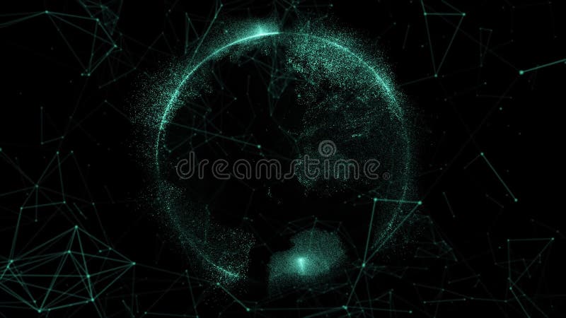 Abstract Tech Earth Globalization in 3d Motion Graphic, Technologic ...
