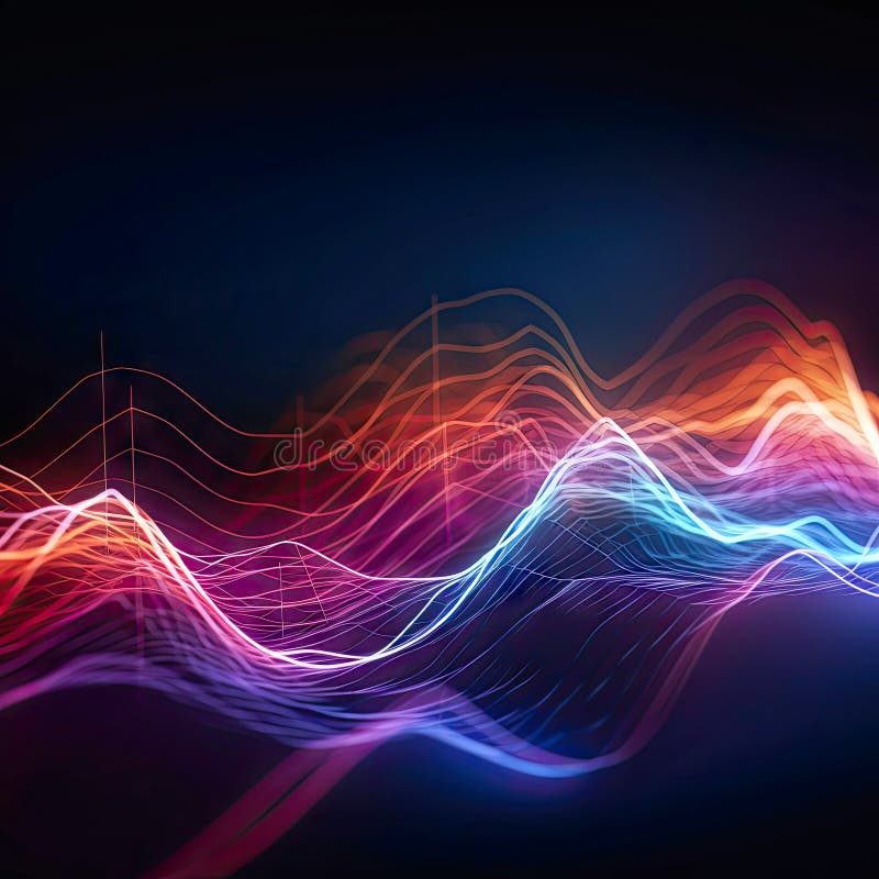 Abstract Tech Energy Flow Dark Blue and Purple Stock Image - Image of ...