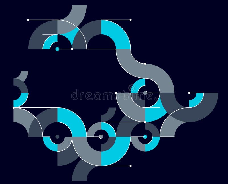 Abstract Tech Engineering Draft Vector Background Over Dark, Mechanical ...