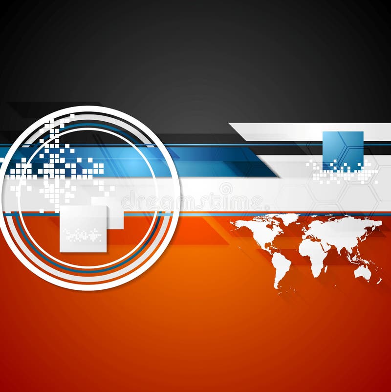 Abstract Tech Flat Vector Background Stock Vector - Illustration of ...