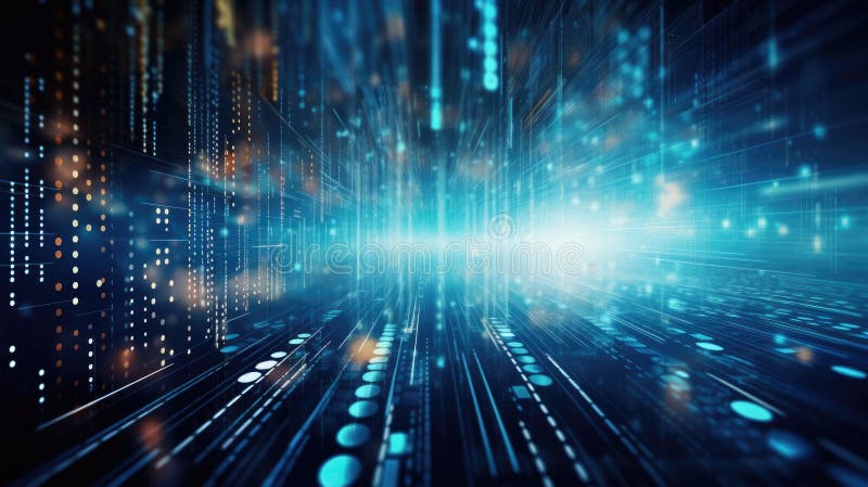 Abstract Tech Futuristic Digital Background, Ai Stock Illustration ...
