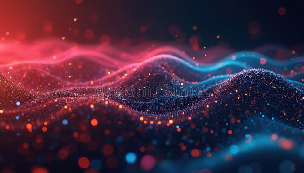 Abstract Tech Illustration Depicts Data Flow, Server Network, Digital ...