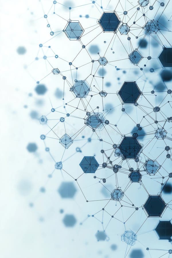Abstract Tech Illustration Shows Hexagons, Connections. Network Design ...