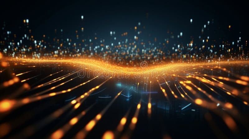 A Tech Inspired Background Image with Golden Particles Making an ...