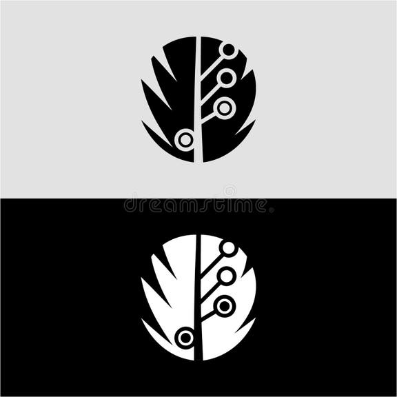 Abstract Tech Leaf Logo Design Template for Modern Technology and ...