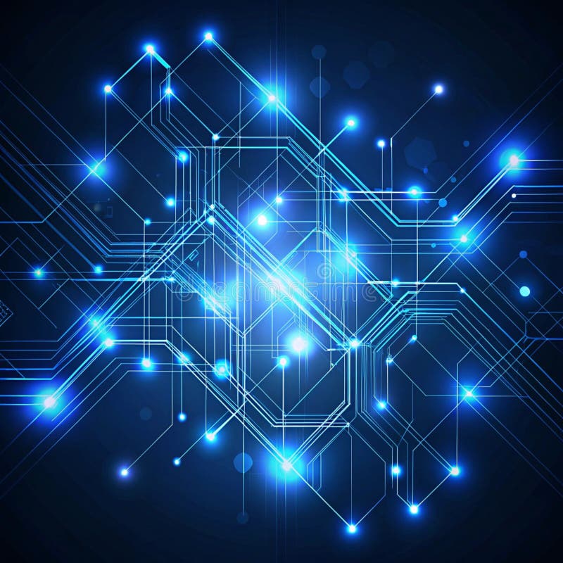 Abstract Tech Lines Connect Future Stock Illustration - Illustration of ...