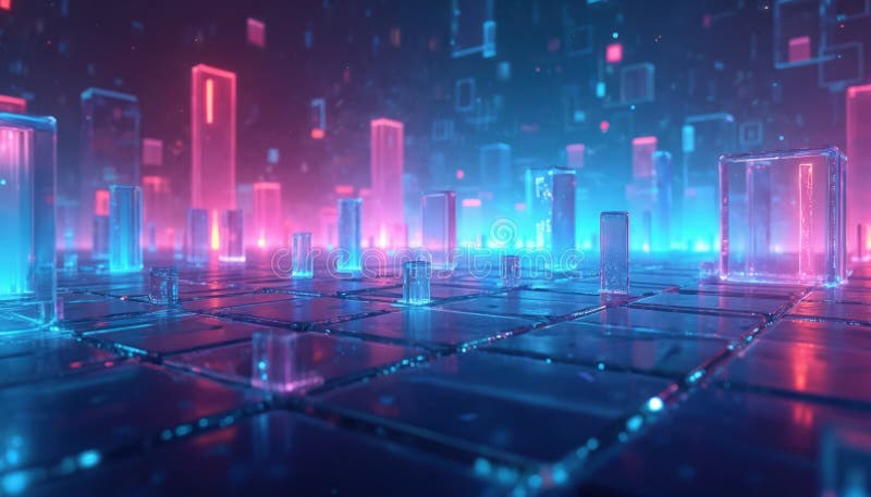 Abstract Tech Model Wallpaper. Digital Grid Background. Tech Science ...