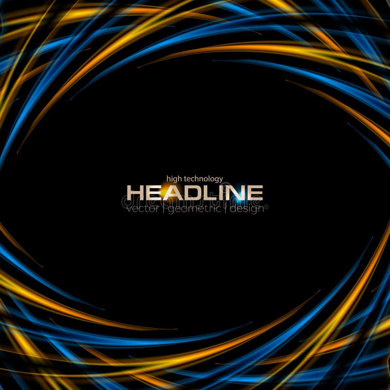 Abstract Tech Modern Blue Orange Background Stock Vector - Illustration ...