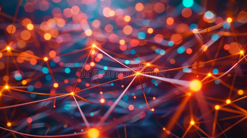 Abstract Tech Network Background with Interconnected Nodes and Data ...