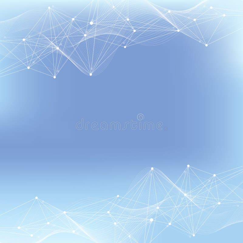 Abstract Tech Network Connection Dots Digital Technology And Big Data Analysis Background Stock