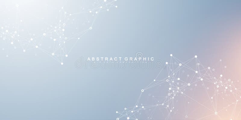 Abstract Tech Network Connection Dots Digital Technology And Big Data Analysis Background With