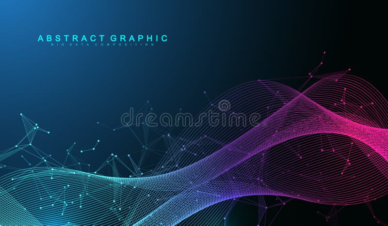 Abstract Tech Network Connection Dots Digital Technology And Big Data Analysis Background With