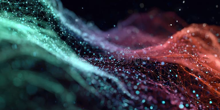 Abstract Tech Particles Desktop Wallpaper Stock Illustration ...