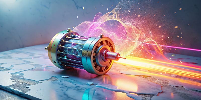 Abstract Tech Photo Intriguing Glowing Motor Component on Polished ...