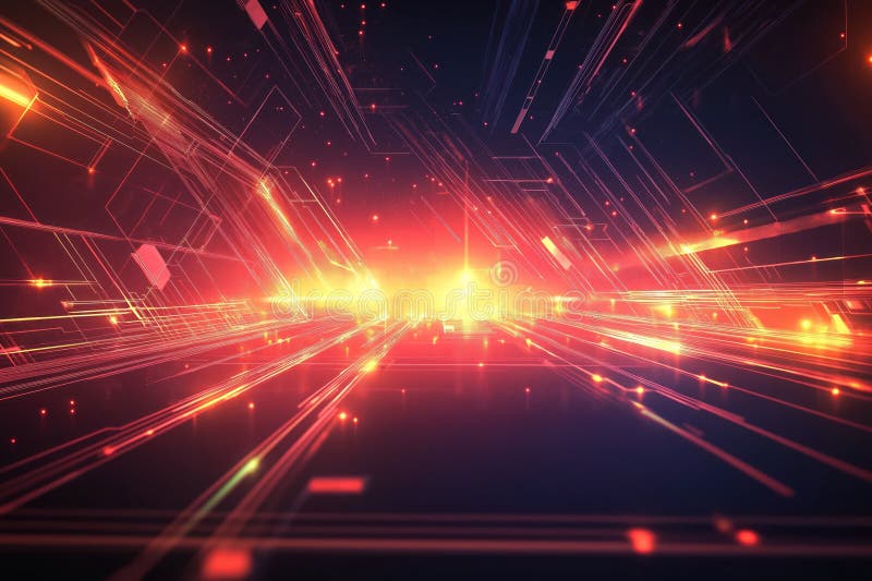 Abstract Tech Scene with Dynamic Light Effects, Lines. Futuristic ...