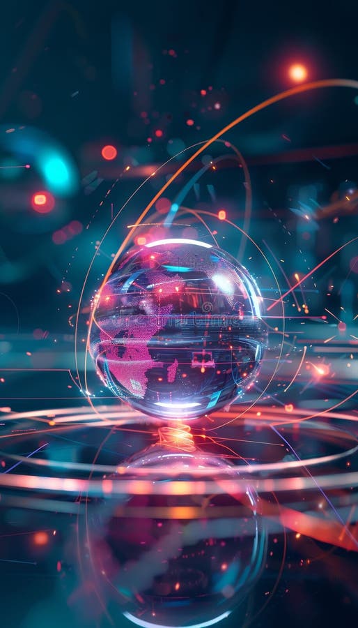 Hi-tech Sphere Computer Technology on the Blue Background Stock Vector ...