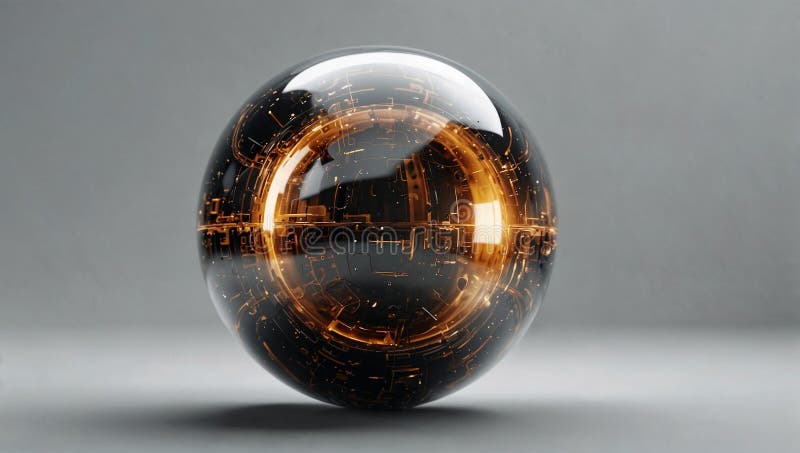 Abstract Tech Sphere: a Smooth, Glossy Sphere with Subtle Embedded ...