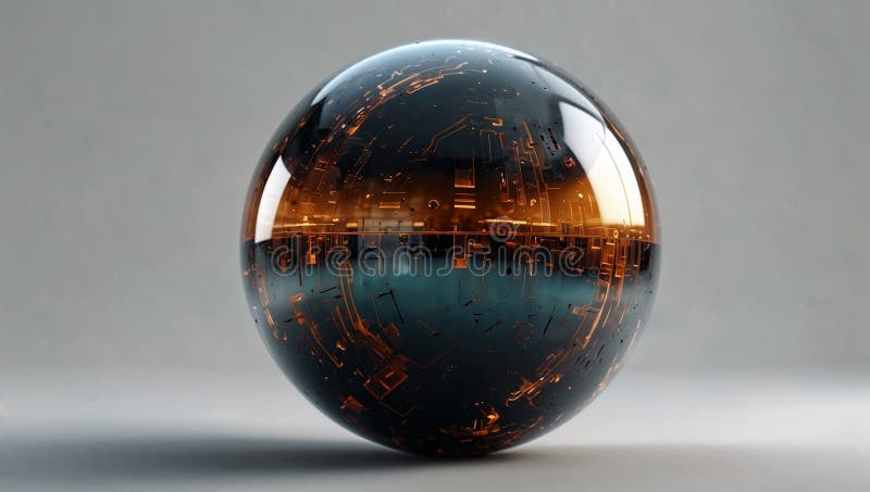 Abstract Tech Sphere: a Smooth, Glossy Sphere with Subtle Embedded ...