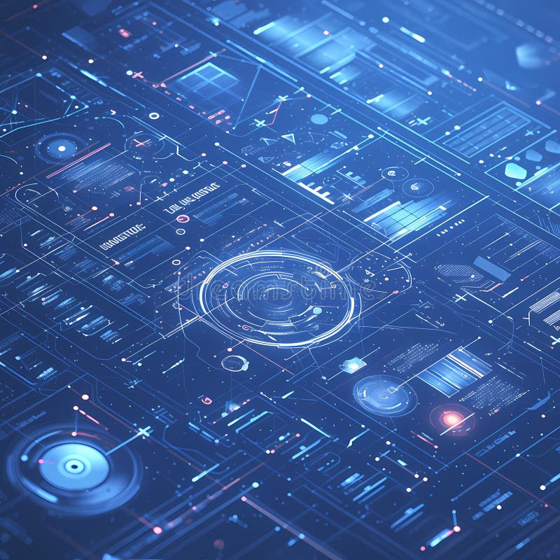 Abstract Tech Visualization Stock Illustration - Illustration of ...