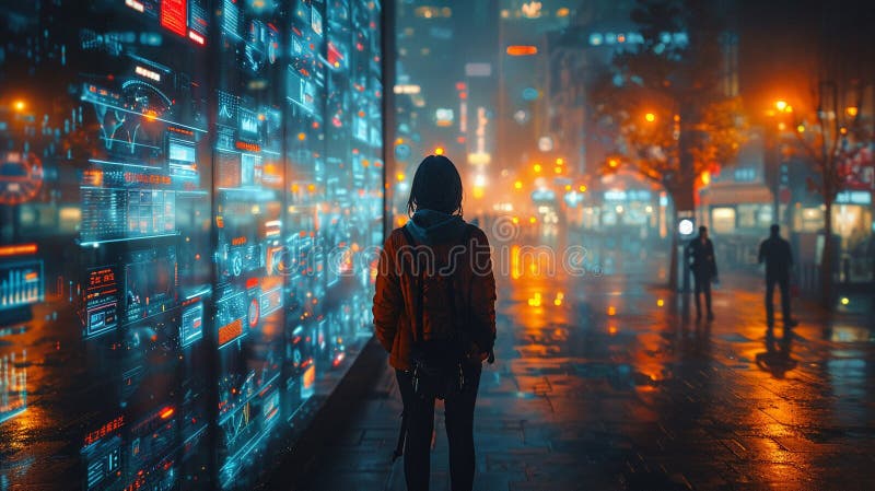 Abstract Tech Workspace with Digital Screens and Creatives Thinking ...